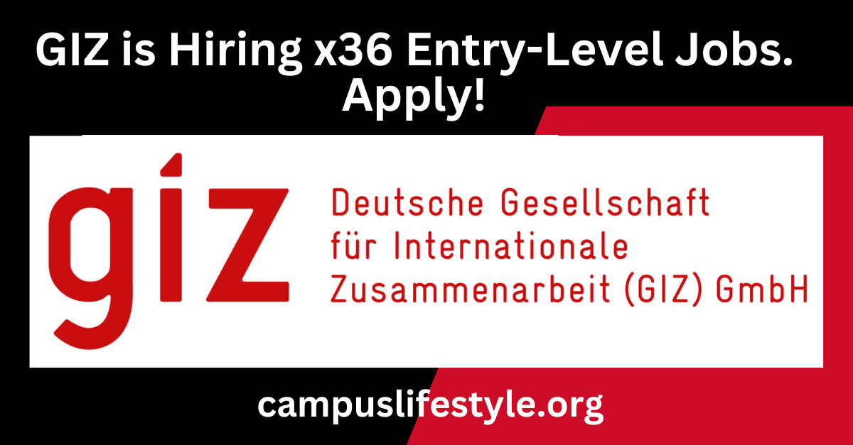 GIZ is Hiring x36 Entry-Level Jobs. Apply! - Campus lifestyle