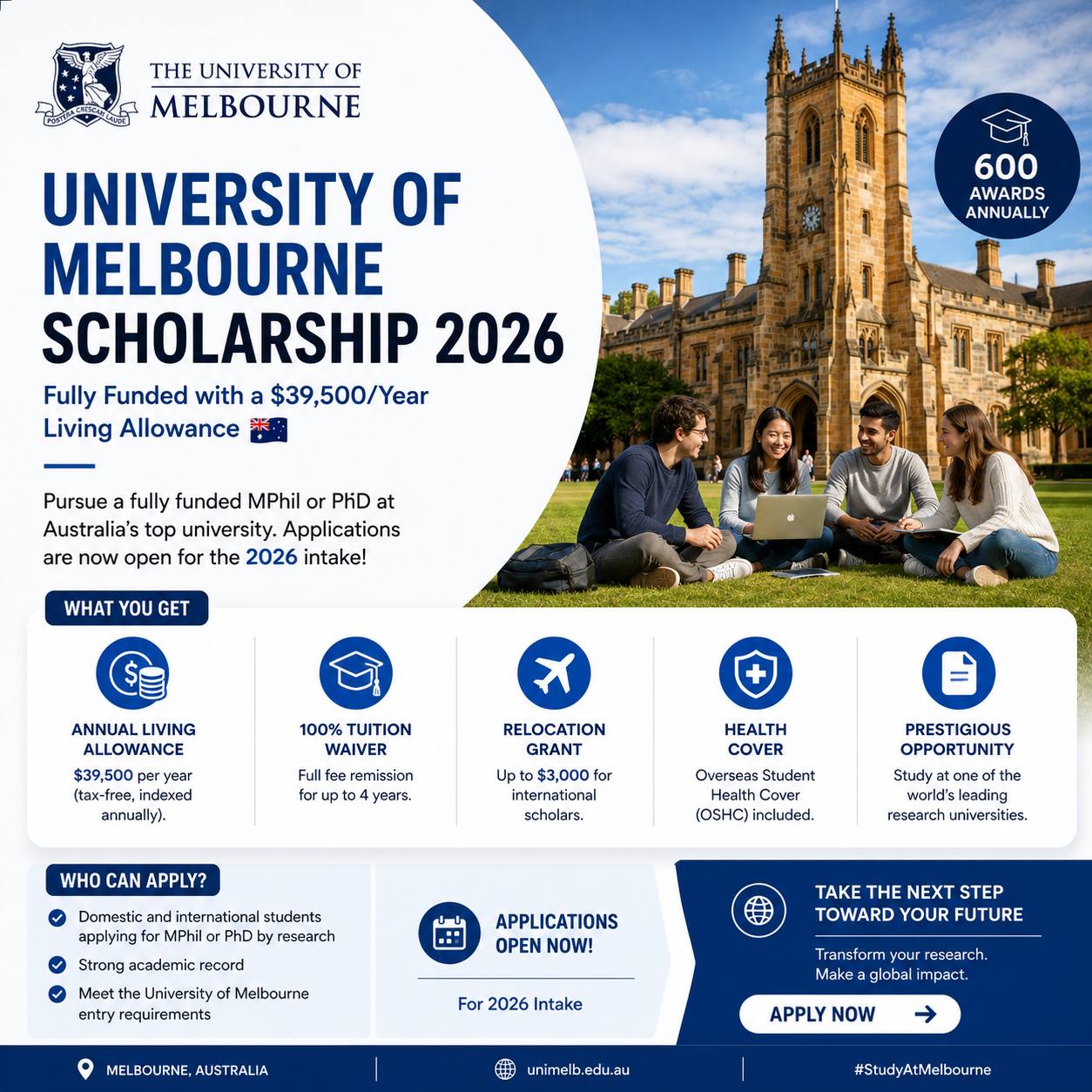 University of Melbourne Graduate Research Scholarships 2026: Fully ...