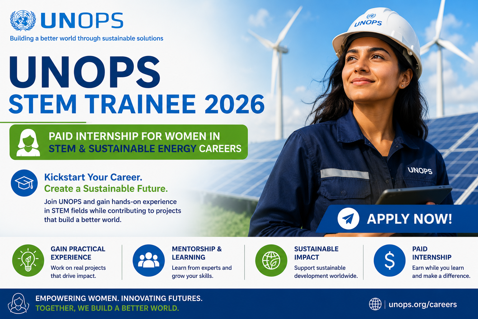 UNOPS STEM Trainee 2026: Paid Internship for Women in STEM ...