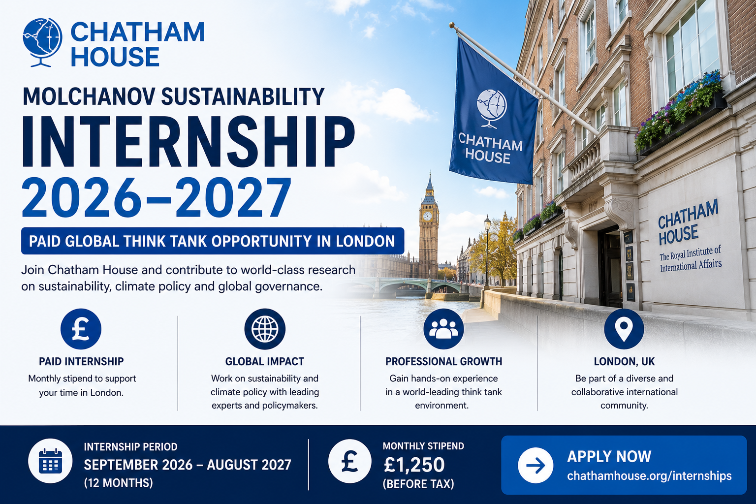 Chatham House Molchanov Sustainability Internship 2026–2027: Paid ...